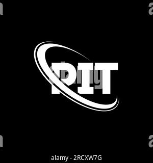 PIT circle letter logo design with circle and ellipse shape. PIT ...