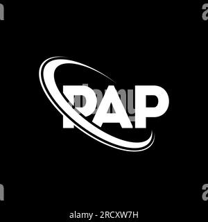 PAP circle letter logo design with circle and ellipse shape. PAP ...