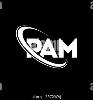 PAM circle letter logo design with circle and ellipse shape. PAM ...