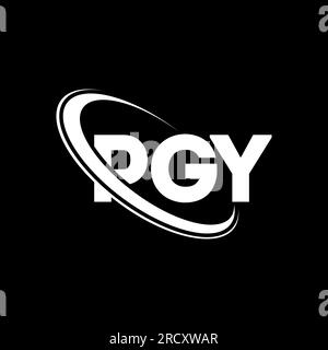 PGY circle letter logo design with circle and ellipse shape. PGY ...