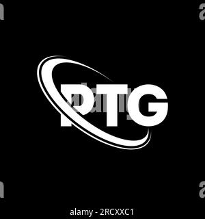 PTG circle letter logo design with circle and ellipse shape. PTG ...