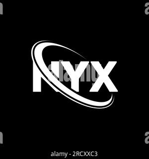 NYX circle letter logo design with circle and ellipse shape. NYX ellipse letters with ...