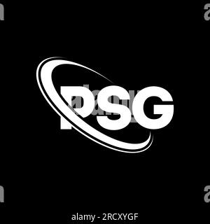 PSG circle letter logo design with circle and ellipse shape. PSG ...