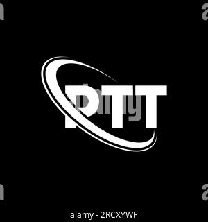 PTT circle letter logo design with circle and ellipse shape. PTT ...