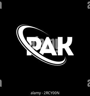 PAK circle letter logo design with circle and ellipse shape. PAK ...