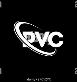 PVC circle letter logo design with circle and ellipse shape. PVC ...