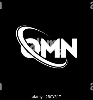 OMN circle letter logo design with circle and ellipse shape. OMN ...