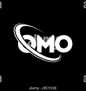 OMO circle letter logo design with circle and ellipse shape. OMO ...