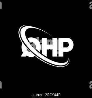 QHP circle letter logo design with circle and ellipse shape. QHP ...