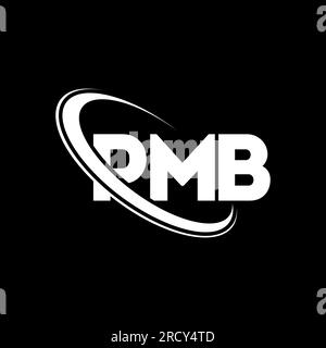 PMB circle letter logo design with circle and ellipse shape. PMB ...