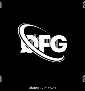 QFG circle letter logo design with circle and ellipse shape. QFG ...