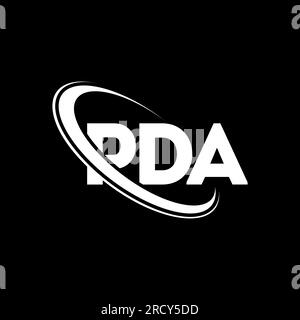 PDA circle letter logo design with circle and ellipse shape. PDA ...