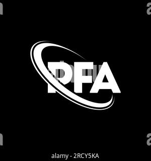 PFA circle letter logo design with circle and ellipse shape. PFA ...