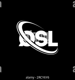 QSL circle letter logo design with circle and ellipse shape. QSL ...