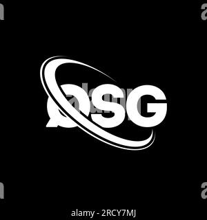 QSG circle letter logo design with circle and ellipse shape. QSG ...