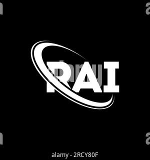 RAI circle letter logo design with circle and ellipse shape. RAI ...