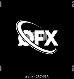 QFX circle letter logo design with circle and ellipse shape. QFX ...