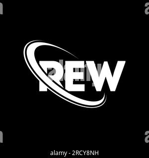 REW circle letter logo design with circle and ellipse shape. REW ...