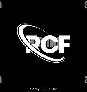 RCF circle letter logo design with circle and ellipse shape. RCF ...