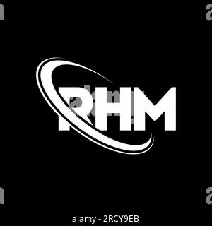 RHM circle letter logo design with circle and ellipse shape. RHM ...