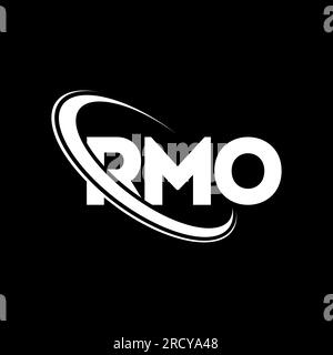 RMO circle letter logo design with circle and ellipse shape. RMO ...