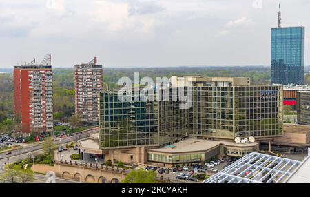 This is an aerial view of the five-star Hyatt Terraces Hotel which ...