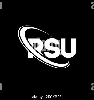 RSU circle letter logo design with circle and ellipse shape. RSU ...