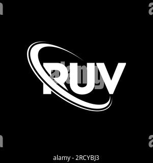 RUV circle letter logo design with circle and ellipse shape. RUV ...