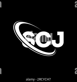 SCJ circle letter logo design with circle and ellipse shape. SCJ ...