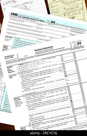 2023 IRS tax forms on a black desktop Stock Photo - Alamy