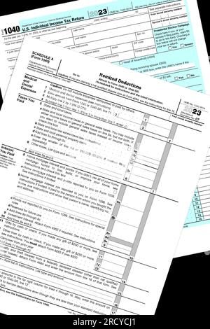 2023 IRS tax forms on a desktop Stock Photo - Alamy