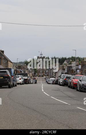 Dufftown street scene with Dufftown Clock Tower / Town House Moray ...