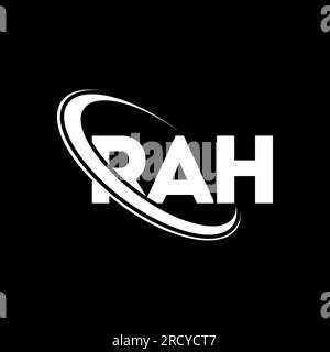 RAH circle letter logo design with circle and ellipse shape. RAH ...