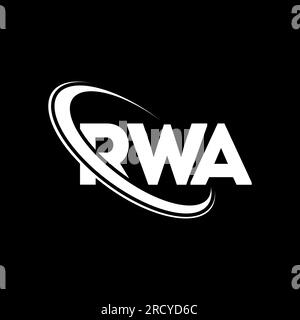 RWA circle letter logo design with circle and ellipse shape. RWA ...
