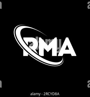RMA circle letter logo design with circle and ellipse shape. RMA ...