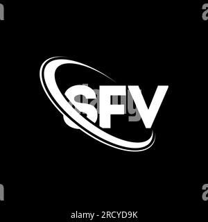SFV circle letter logo design with circle and ellipse shape. SFV ...
