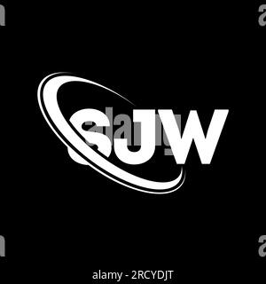 SJW circle letter logo design with circle and ellipse shape. SJW ...