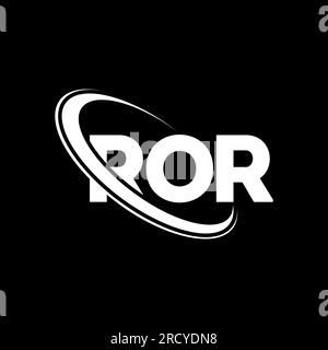 ROR circle letter logo design with circle and ellipse shape. ROR ...