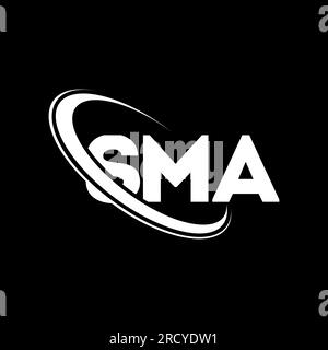 SMA circle letter logo design with circle and ellipse shape. SMA ...