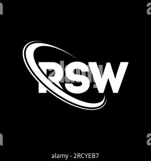 RSW circle letter logo design with circle and ellipse shape. RSW ...
