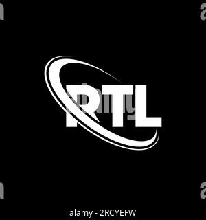 RTL circle letter logo design with circle and ellipse shape. RTL ...