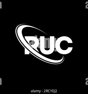 RUC circle letter logo design with circle and ellipse shape. RUC ...