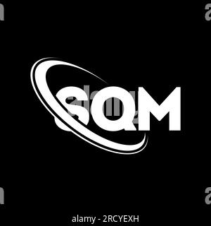 SQM circle letter logo design with circle and ellipse shape. SQM ...