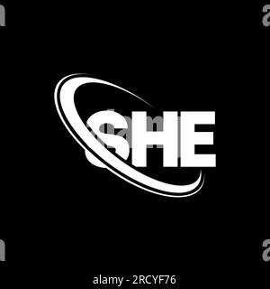 SHE logo. SHE letter. SHE letter logo design. Initials SHE logo linked ...