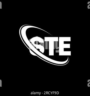 STE circle letter logo design with circle and ellipse shape. STE ...