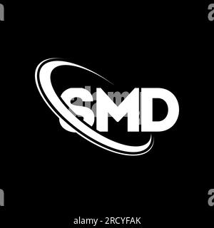 SMD circle letter logo design with circle and ellipse shape. SMD ...