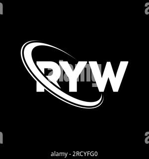 RYW circle letter logo design with circle and ellipse shape. RYW ...