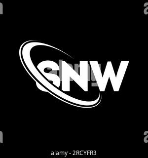 SNW circle letter logo design with circle and ellipse shape. SNW ...