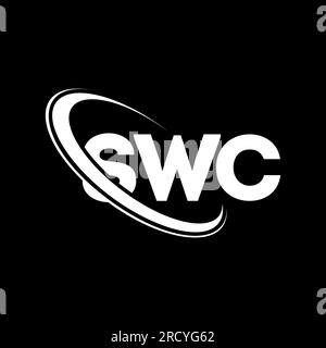SWC circle letter logo design with circle and ellipse shape. SWC ...