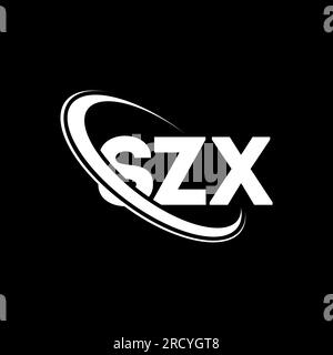 SZX circle letter logo design with circle and ellipse shape. SZX ...